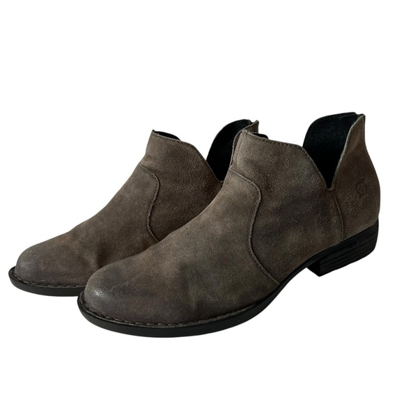 Born | Shoes | Born Handcrafted Footwear Brown Suede Ankle Booties Low ...